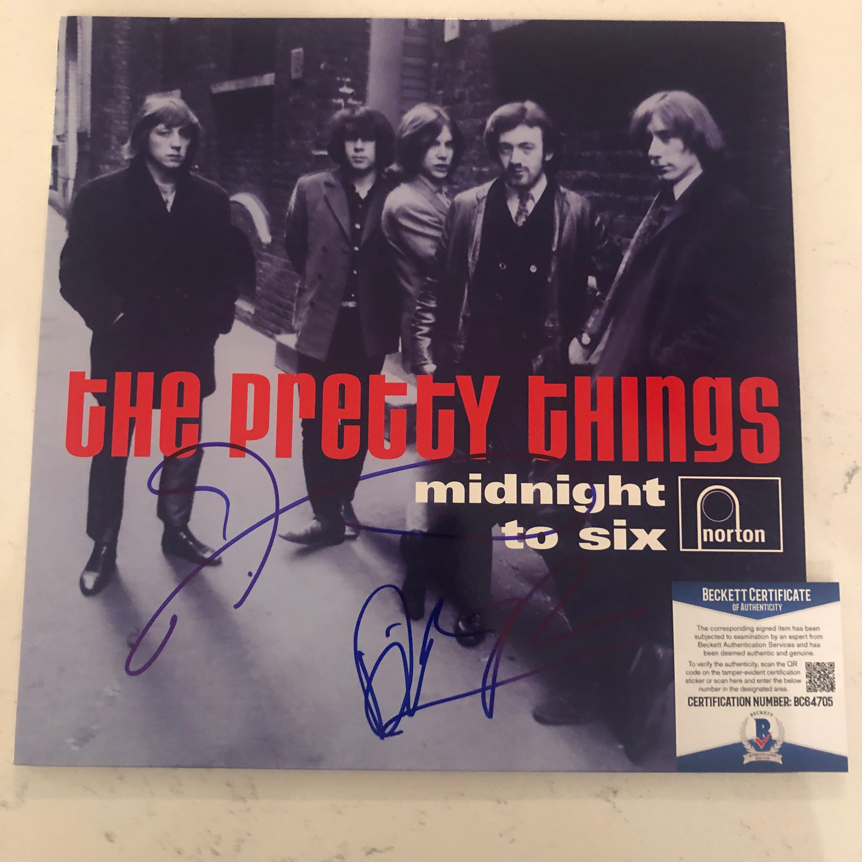 The Pretty Things Autograph Signed "Midnight to Six" Record Album LP x