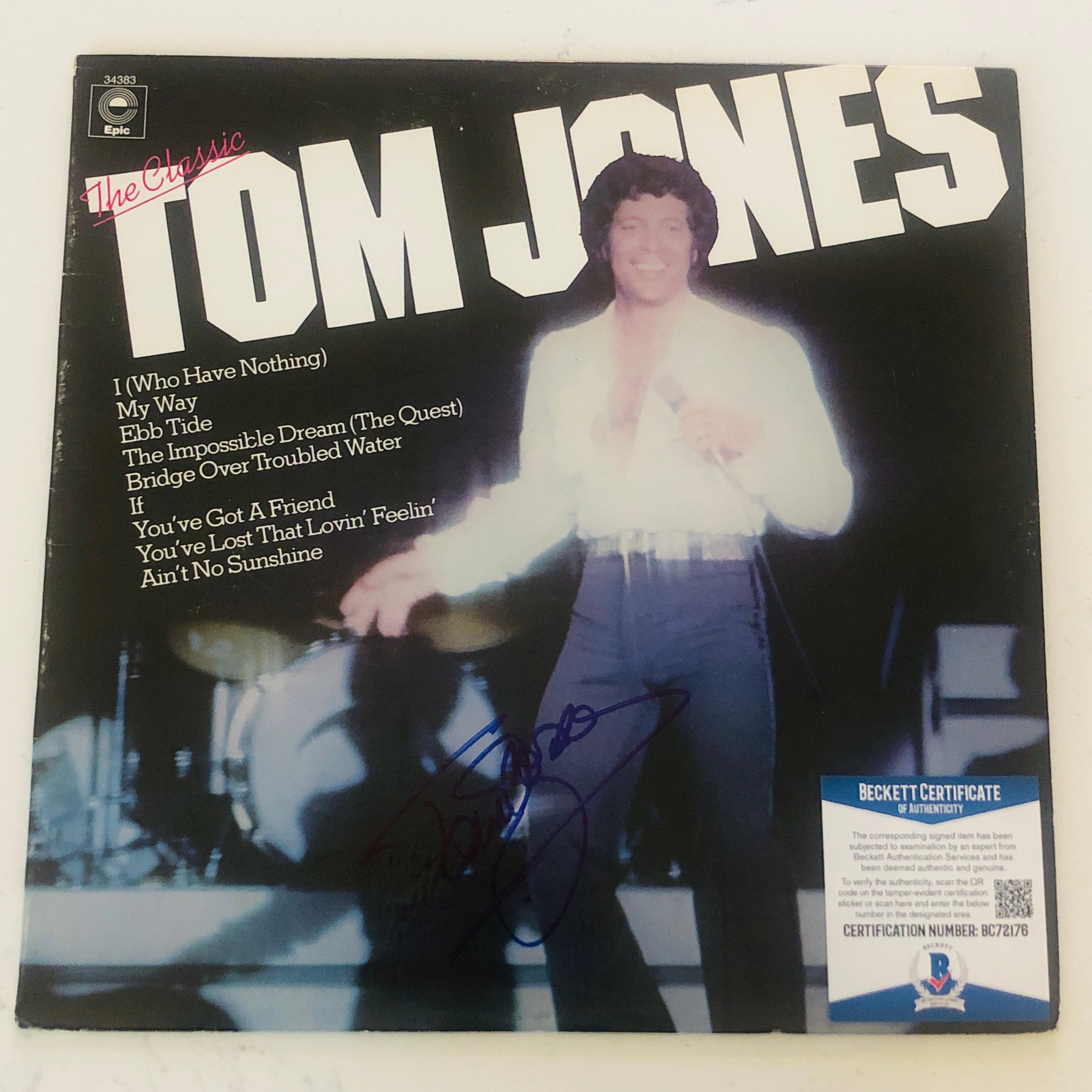 TOM JONES Autograph Signed "The Classic" Album Record LP Beckett Authe